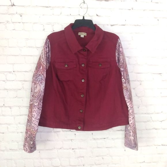 ONE WORLD | Jackets & Coats | One World Jacket Womens X Red Stretch ...